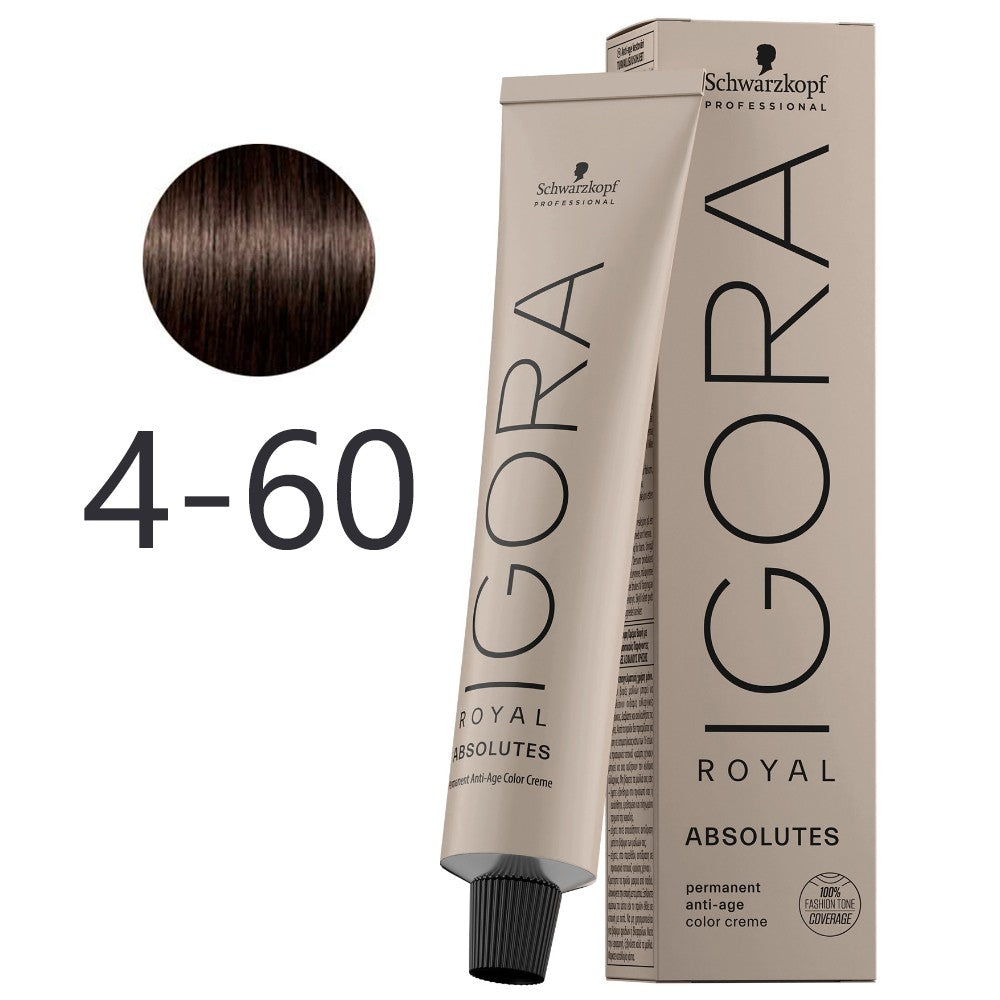 Schwarzkopf - Tinte Igora Royal Absolutes 4-60 Castaño Medio Marrón Na
